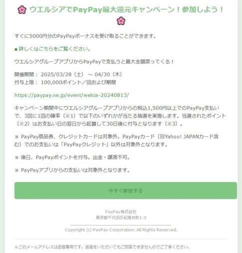 PayPayからの詐欺メールです。